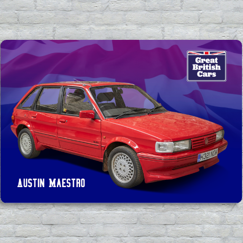 Austin Maestro Metal Plate Print 30cm x 20cm - Great British Car Journey