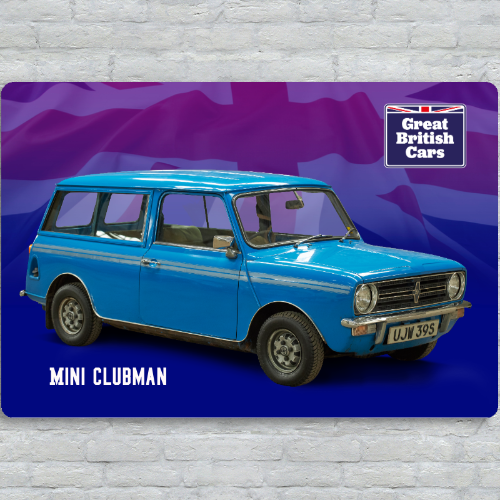 Mini Clubman Metal Plate Print 30cm x 20cm - Great British Car Journey